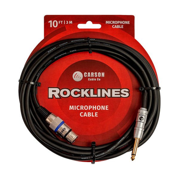 Carson XLR Female to 6.3mm TS Male 3m Microphone Cable - Planet Music