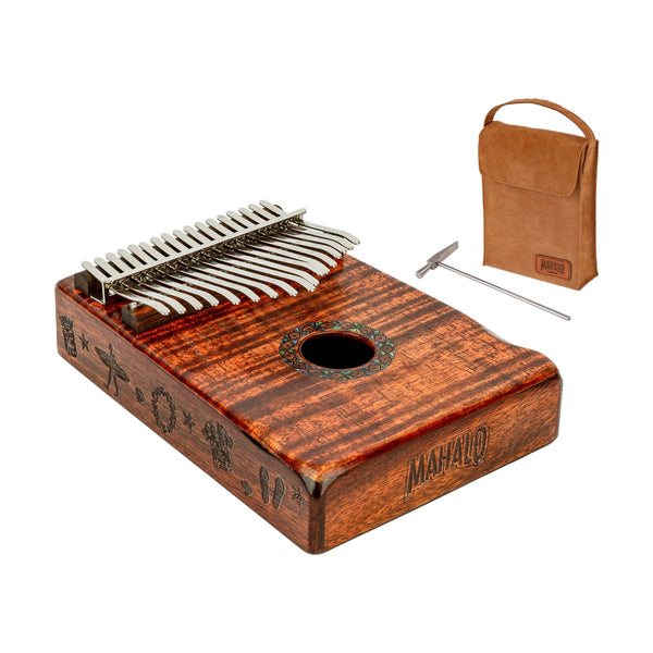 Mahalo 17 Note Kalimba Flame Koa MKA17KA - Planet Music
