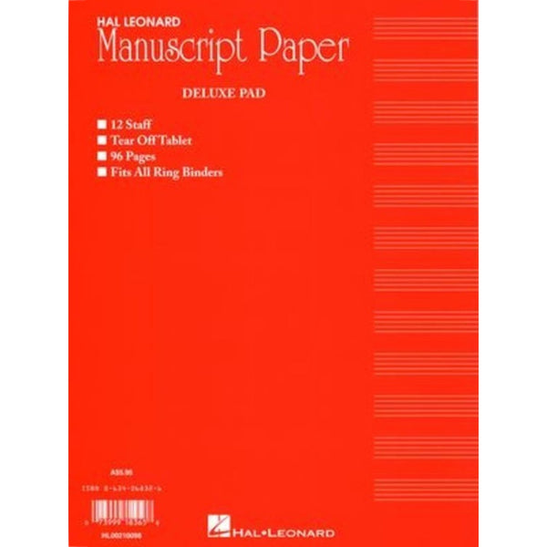Deluxe Manuscript Pad 96 Pages Australian Red Cover - Planet Music